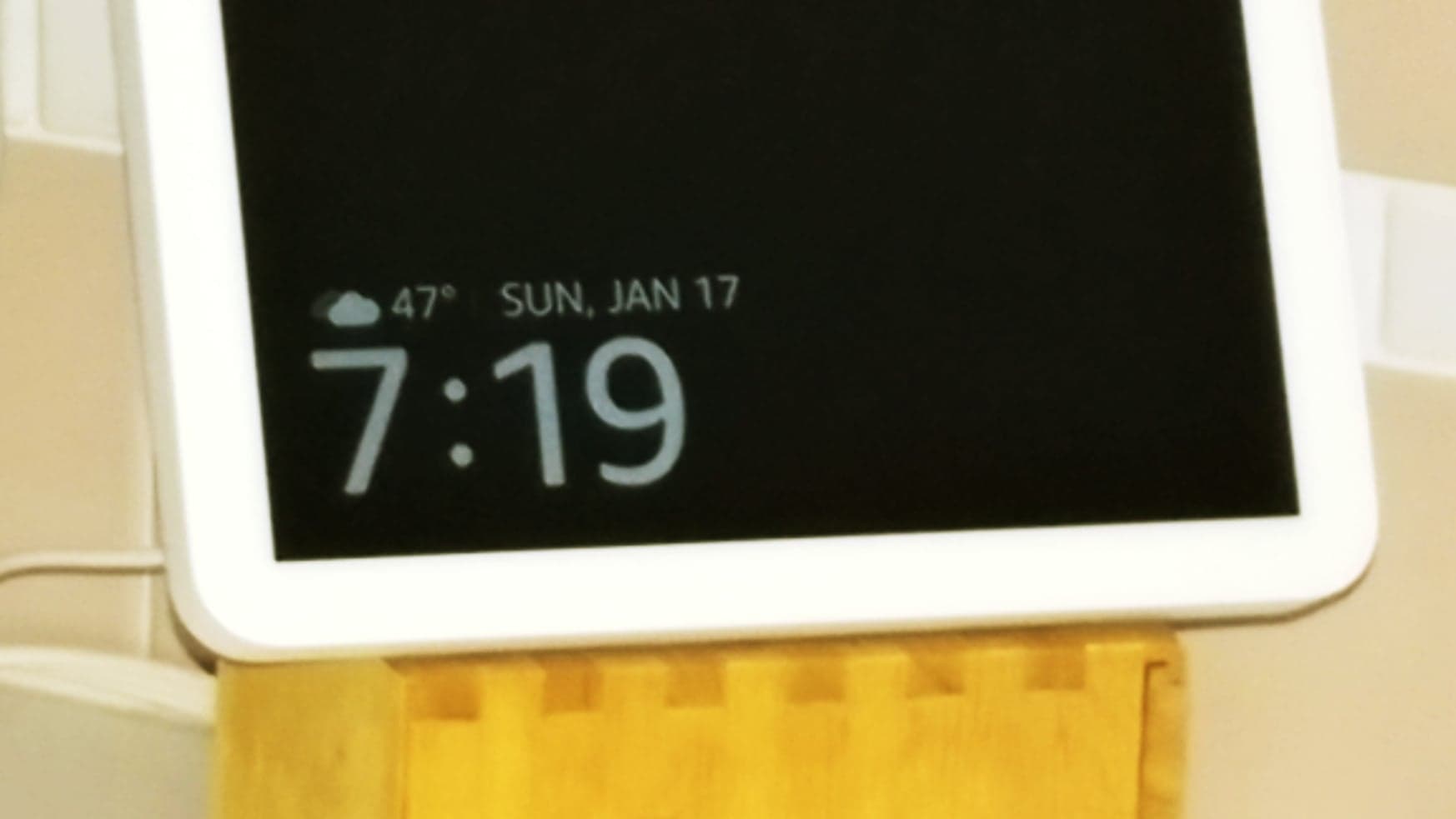 I found that I can set night mode and get larger readable date, time ...